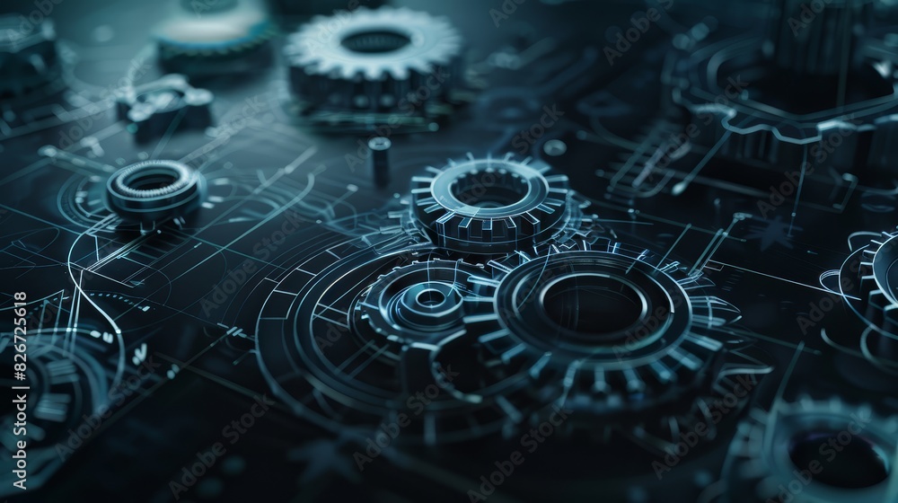 Detailed black gear background showcasing an engineering education and ...