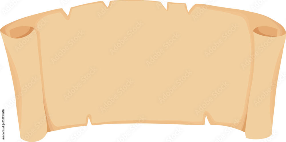 Cartoon ancient parchment scroll and old paper manuscript. Fantasy ...