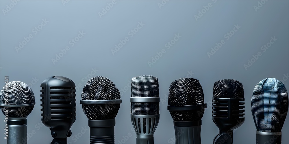 Nervous Microphones Preparing for Performance: Adjusting Ties and ...