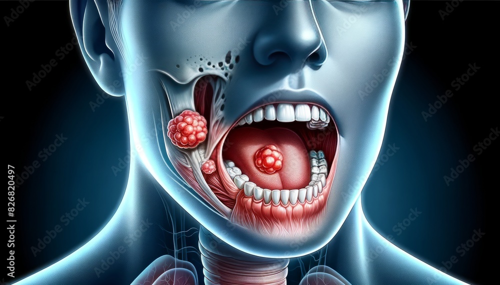 3D Medical Illustration of Oral Cancer Detailed 3D medical illustration ...