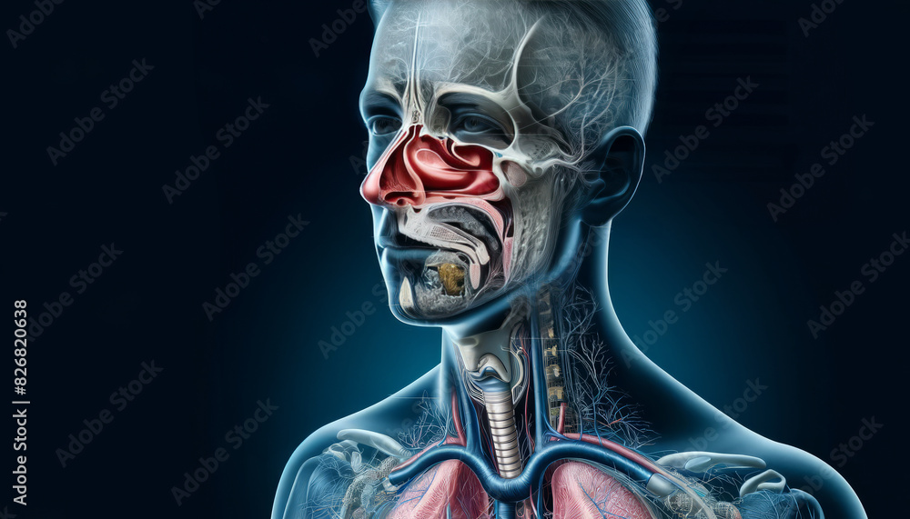 ภาพประกอบสต็อก Medical Illustration of Human Body Highlighting Allergic ...