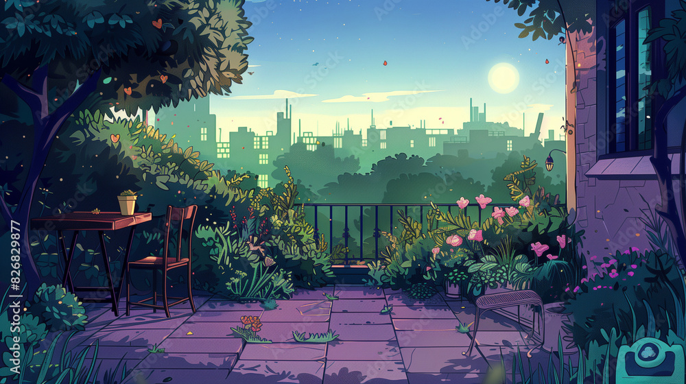 cute lo-fi music background for sunny garden terasse study in the room ...