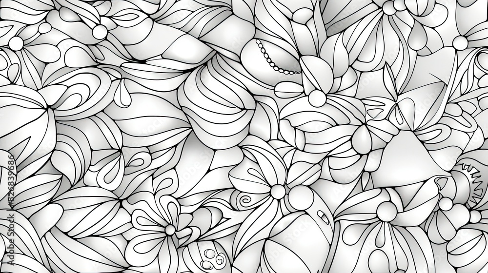 coloring page of maori koru patterns, white background vector ...