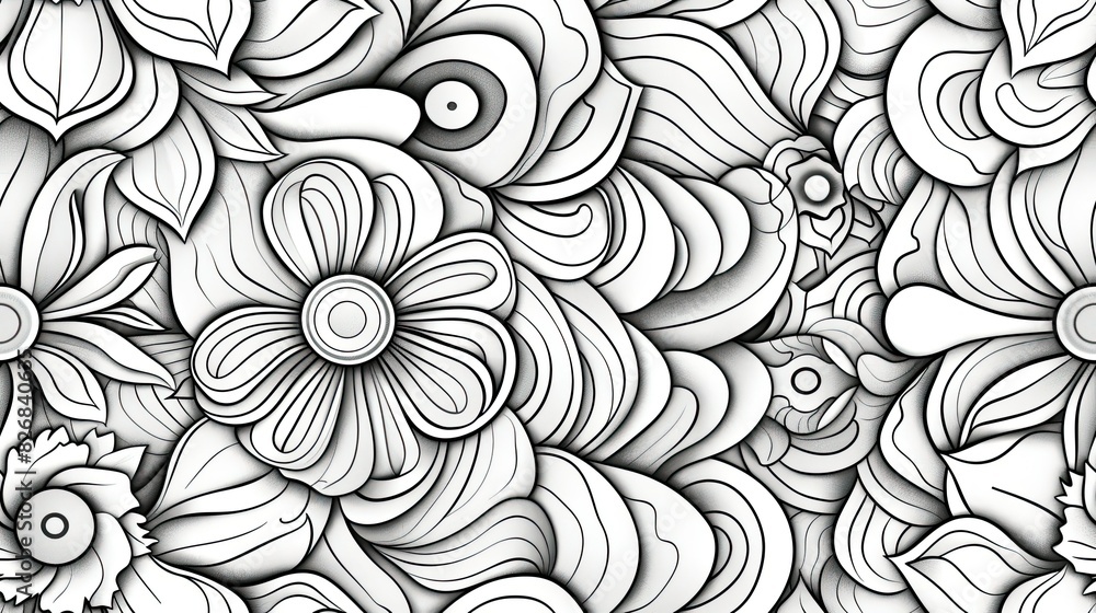 coloring page of maori koru patterns, white background vector ...