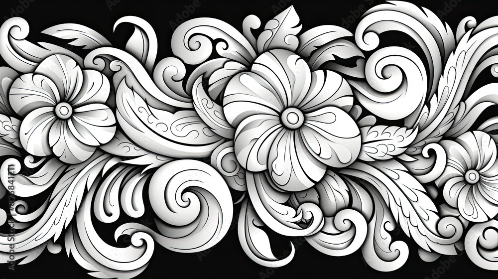 coloring page of maori koru patterns, white background vector ...