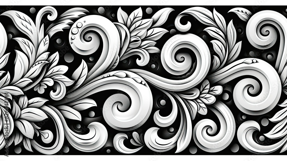 ภาพประกอบสต็อก coloring page of maori koru patterns, white background ...