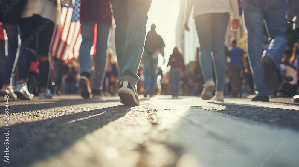 we see elections in the street , people are walking, white colors, in ...