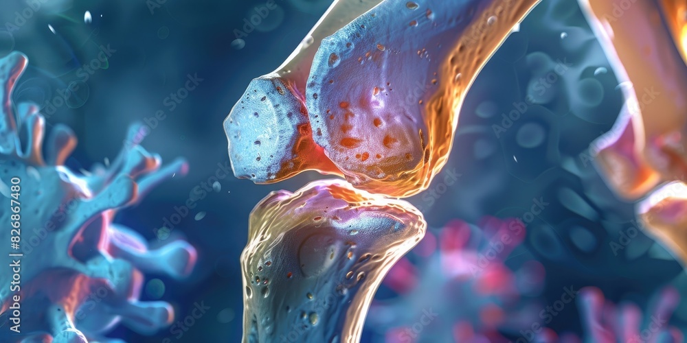 3D illustration of synapse showing neural connection and transmission ...