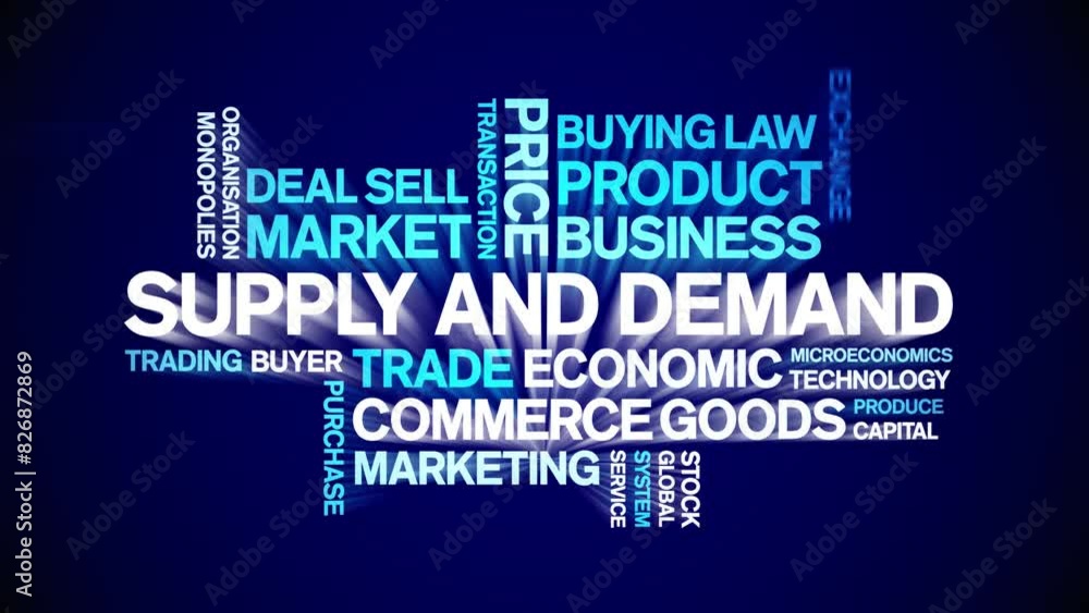 Supply and Demand animated word cloud;text design animation tag kinetic ...