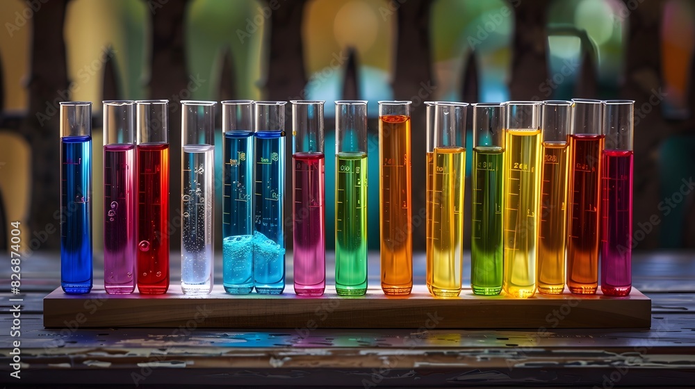 colorful test tube in rack idea for science theme background wallpaper ...