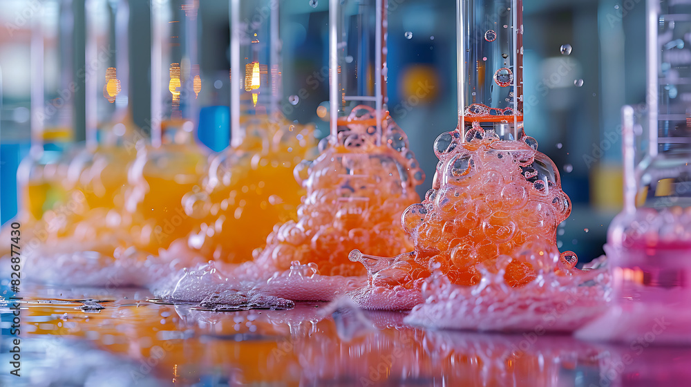 Explore wonders of chemistry with colorful beakers and bubbling ...