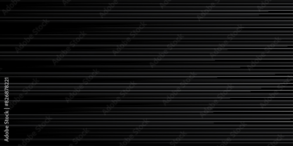 horizontal line. white parallel lines pattern on black background with ...