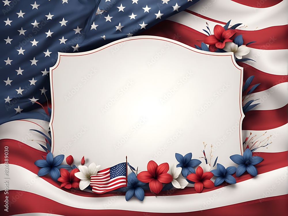 Memorial Day Background Design with Copy Space for Text. 3D ...
