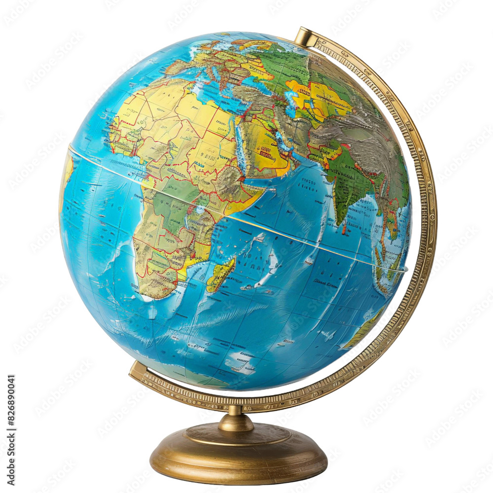 High-resolution image of a classic world globe showcasing continents ...