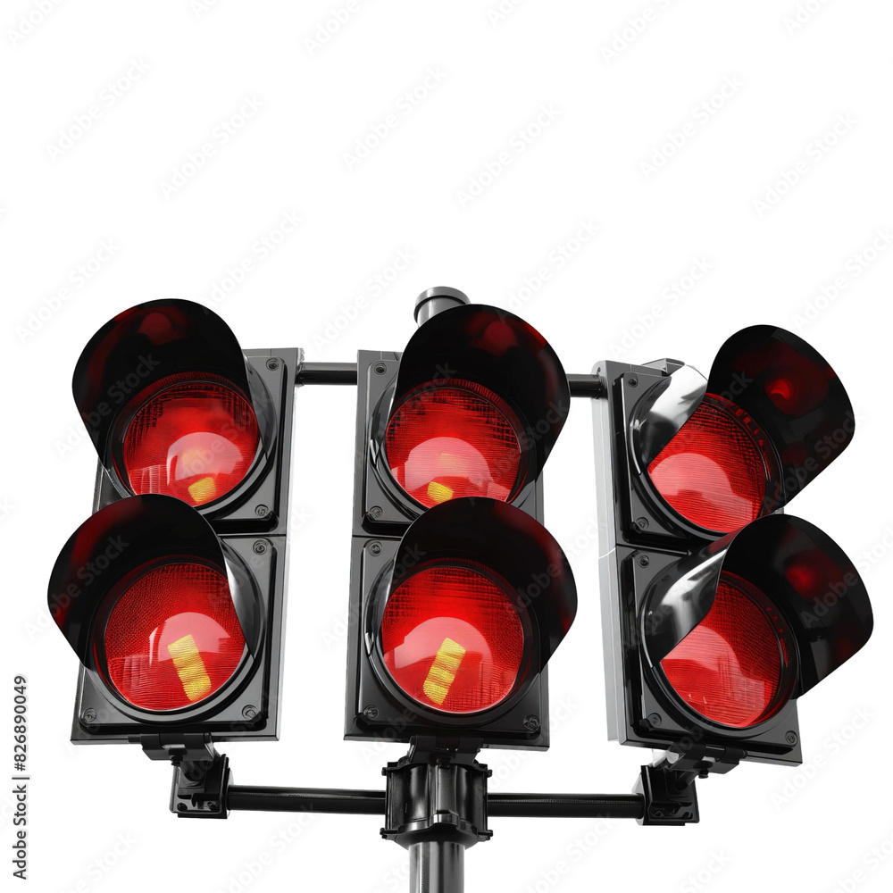High-quality image of a traffic light showing red indicators, signaling ...