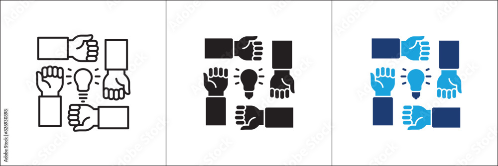 Cooperation icon. Working together sign. Teamwork icon. Collaboration ...