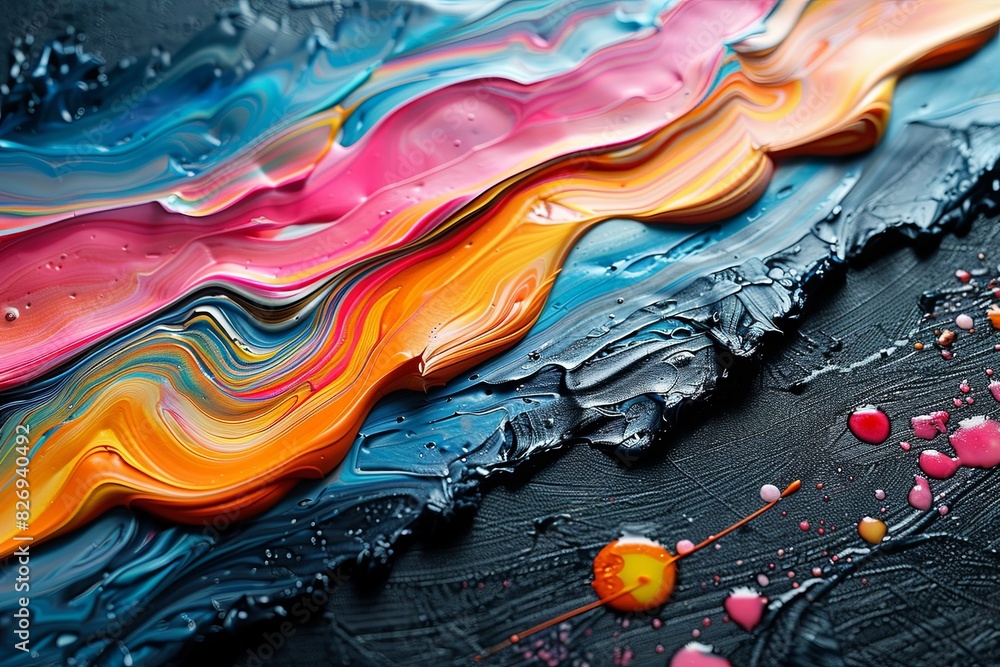 Using acrylic paints, apply layers of color with deliberate ...