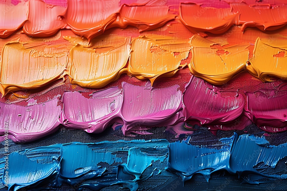 Using acrylic paints, apply layers of color with deliberate ...