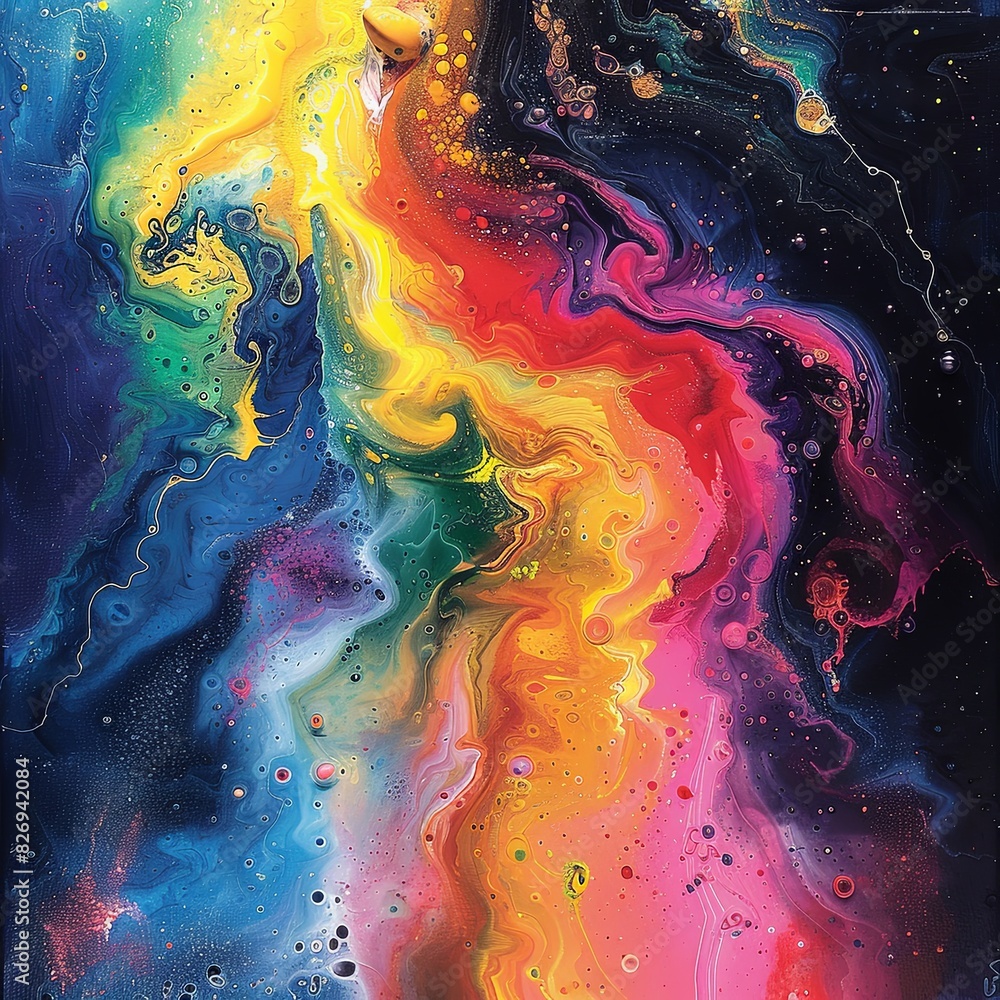 Using acrylic paints, apply layers of color with deliberate ...