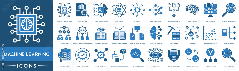 Machine Learning icon. Machine Learning Model, Data Analysis ...
