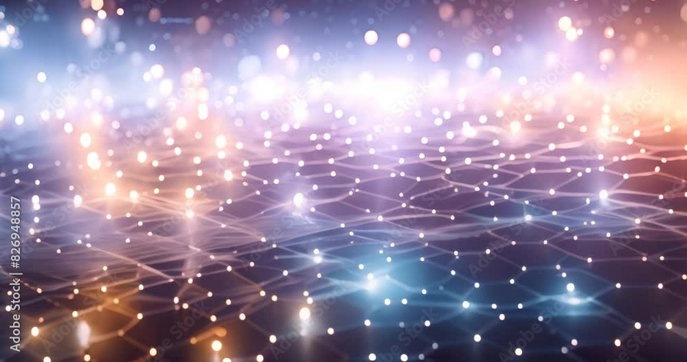 Abstract digital particles wave and Digital data network illustration ...