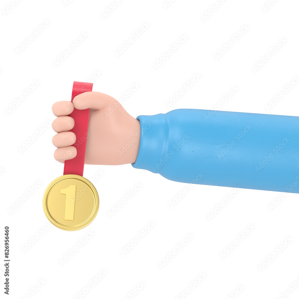 Transparent Backgrounds Mock-up.Businessman hand holding winner medal ...