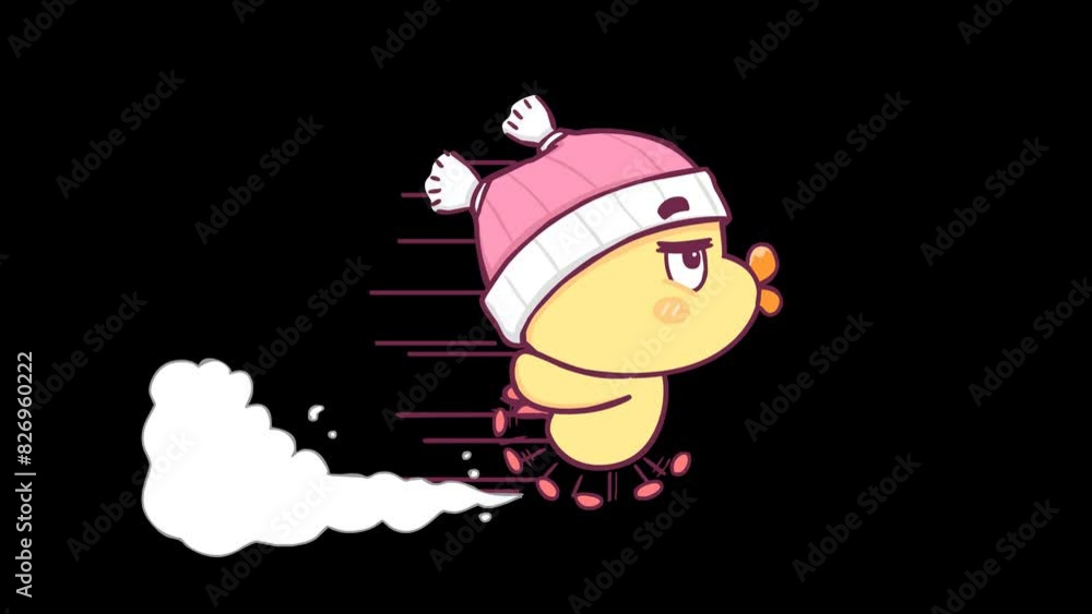 Animated Little Chicken Running on Transparent Background - Cute and ...