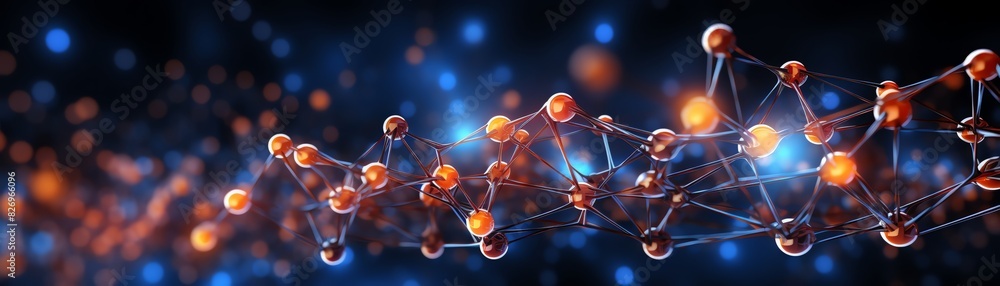 Abstract 3D tech nodes, digital education background, science and ...