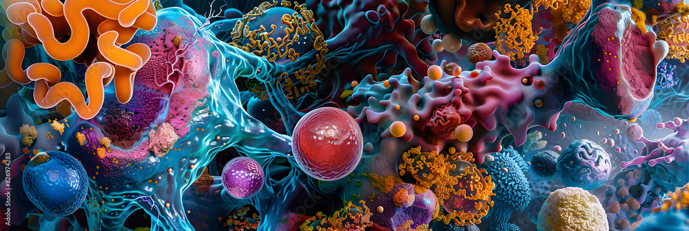 High-Resolution Microscopic View of Human Cells, Highlighting Nucleus ...