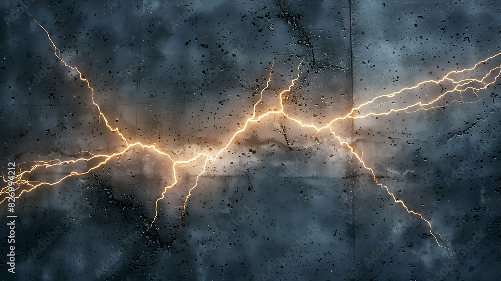 Dynamic Lightning Strike on Dark Stormy Sky, A dynamic lightning strike ...