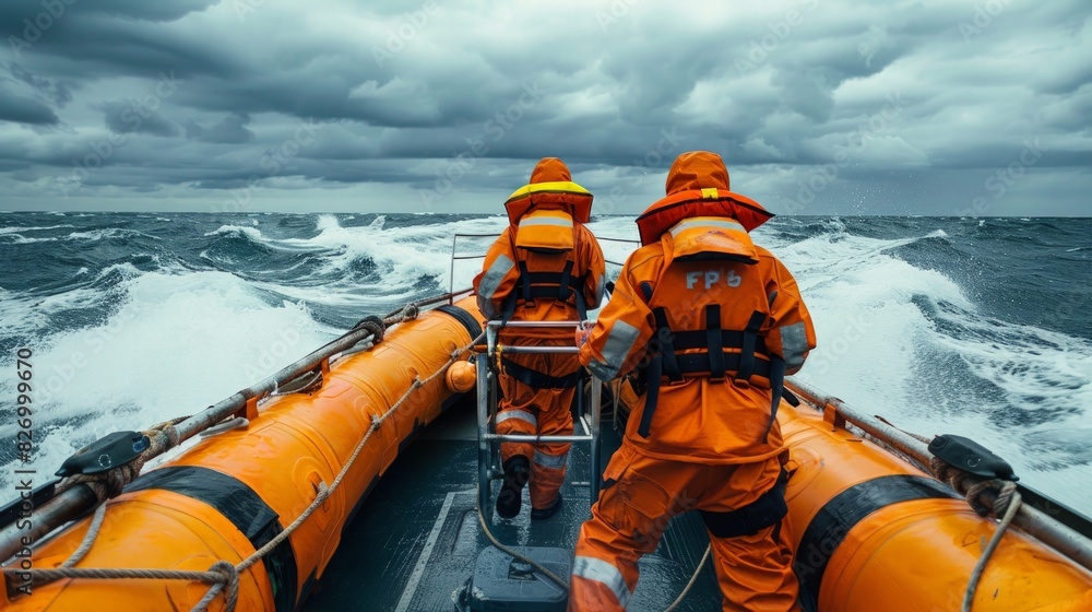 Maritime Safety and Training: Depict a maritime safety training session ...