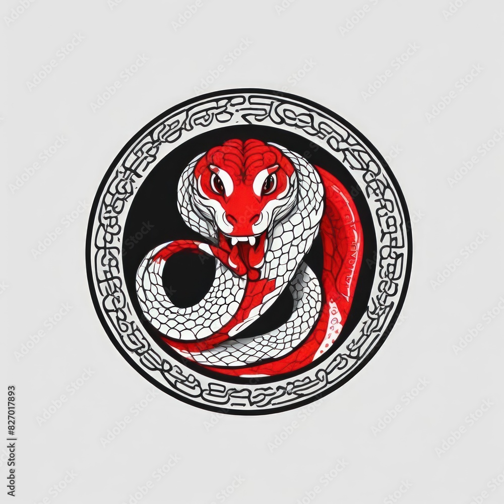 snake icon or snake logo. logo iconic snake chinese, circel logo snake ...