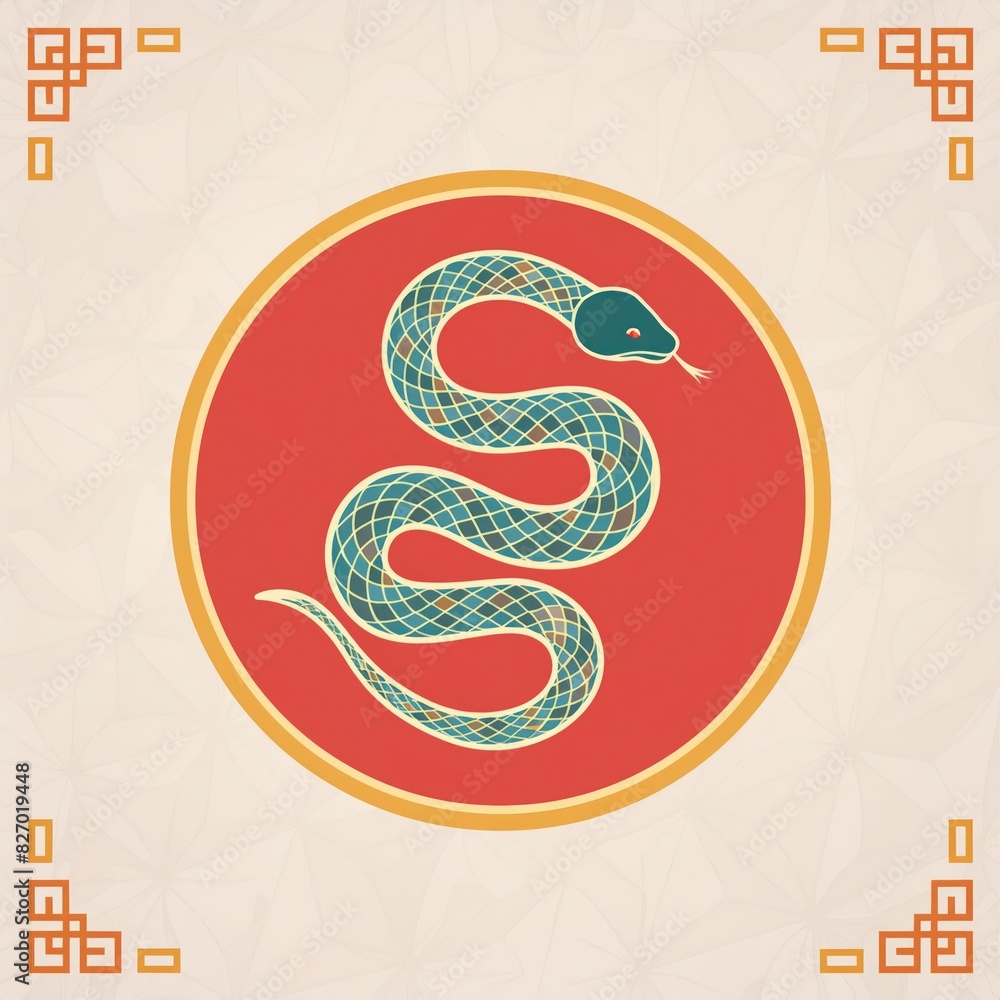 snake icon or snake logo. logo iconic snake chinese, circel logo snake ...