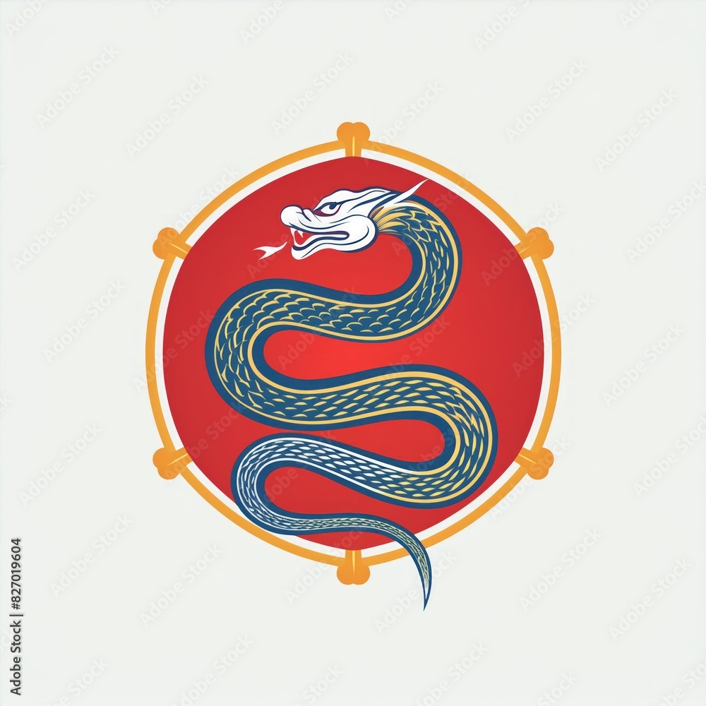 snake icon or snake logo. logo iconic snake chinese, circel logo snake ...