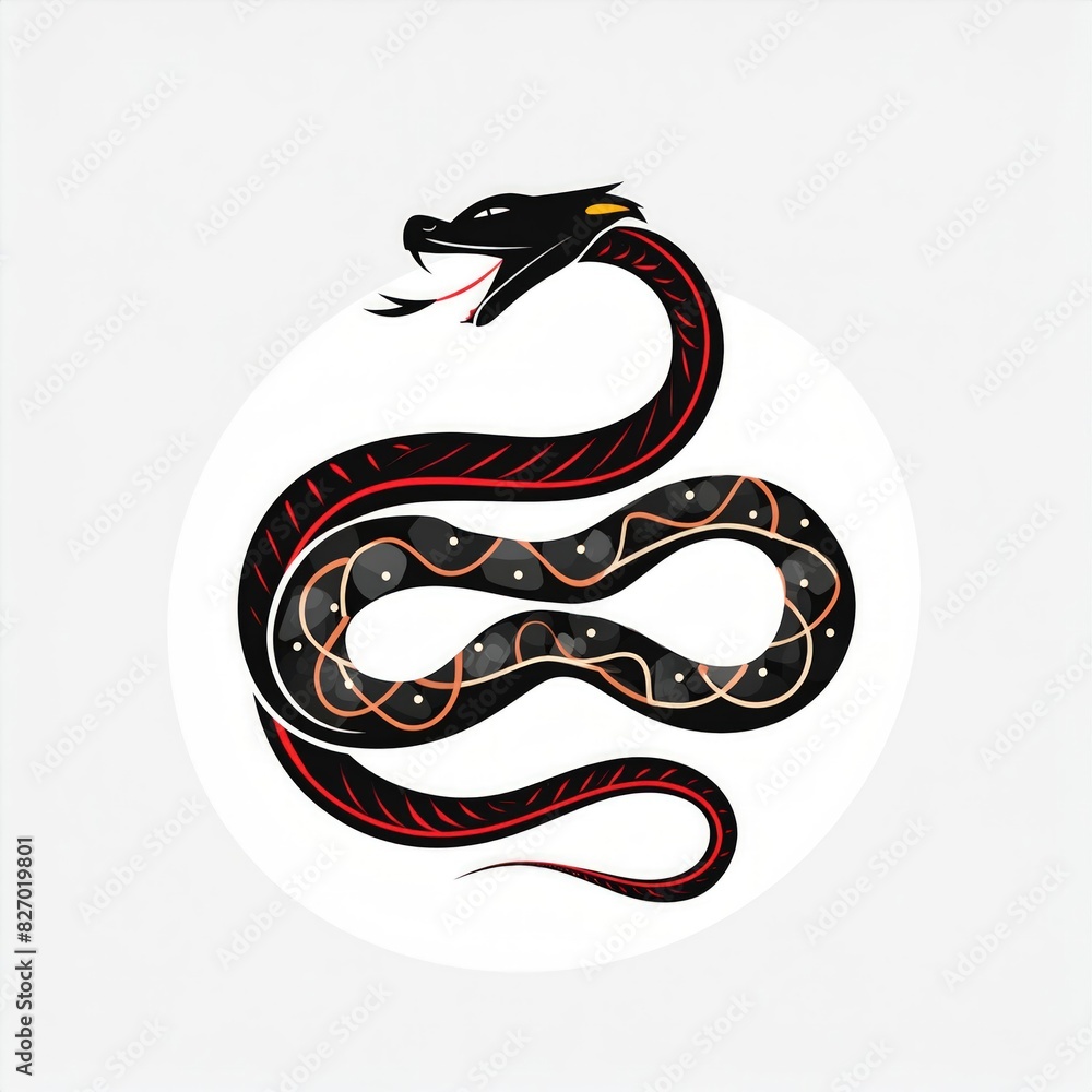 snake icon or snake logo. logo iconic snake chinese, circel logo snake ...