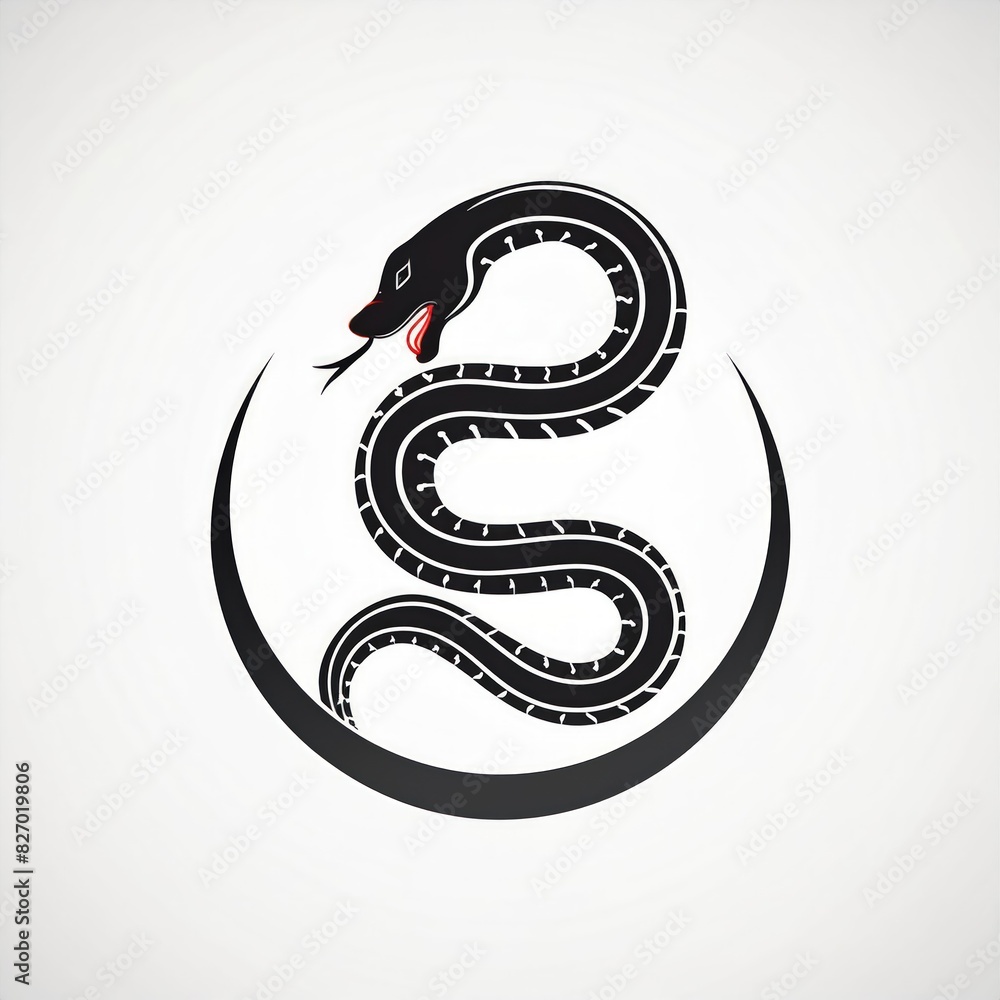 snake icon or snake logo. logo iconic snake chinese, circel logo snake ...