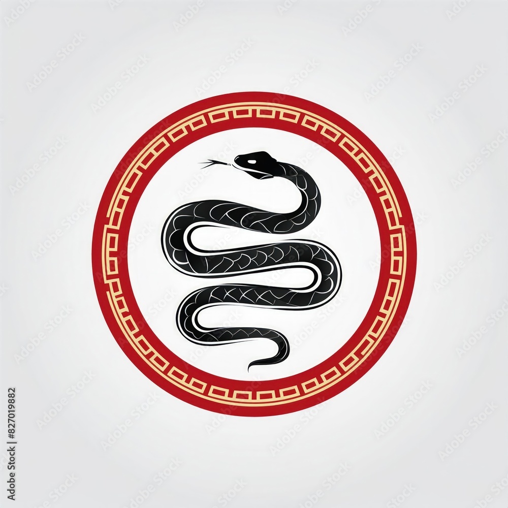 snake icon or snake logo. logo iconic snake chinese, circel logo snake ...