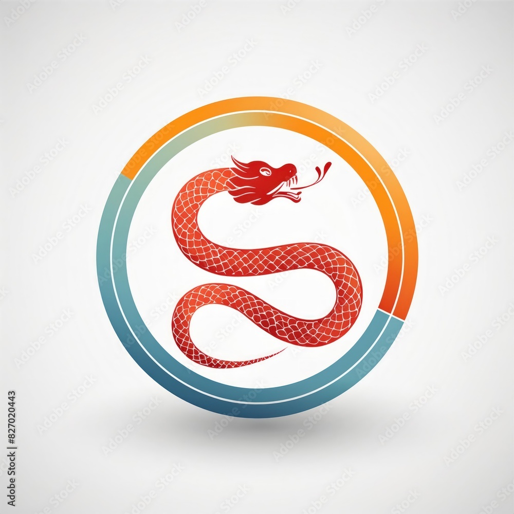 snake icon or snake logo. logo iconic snake chinese, circel logo snake ...
