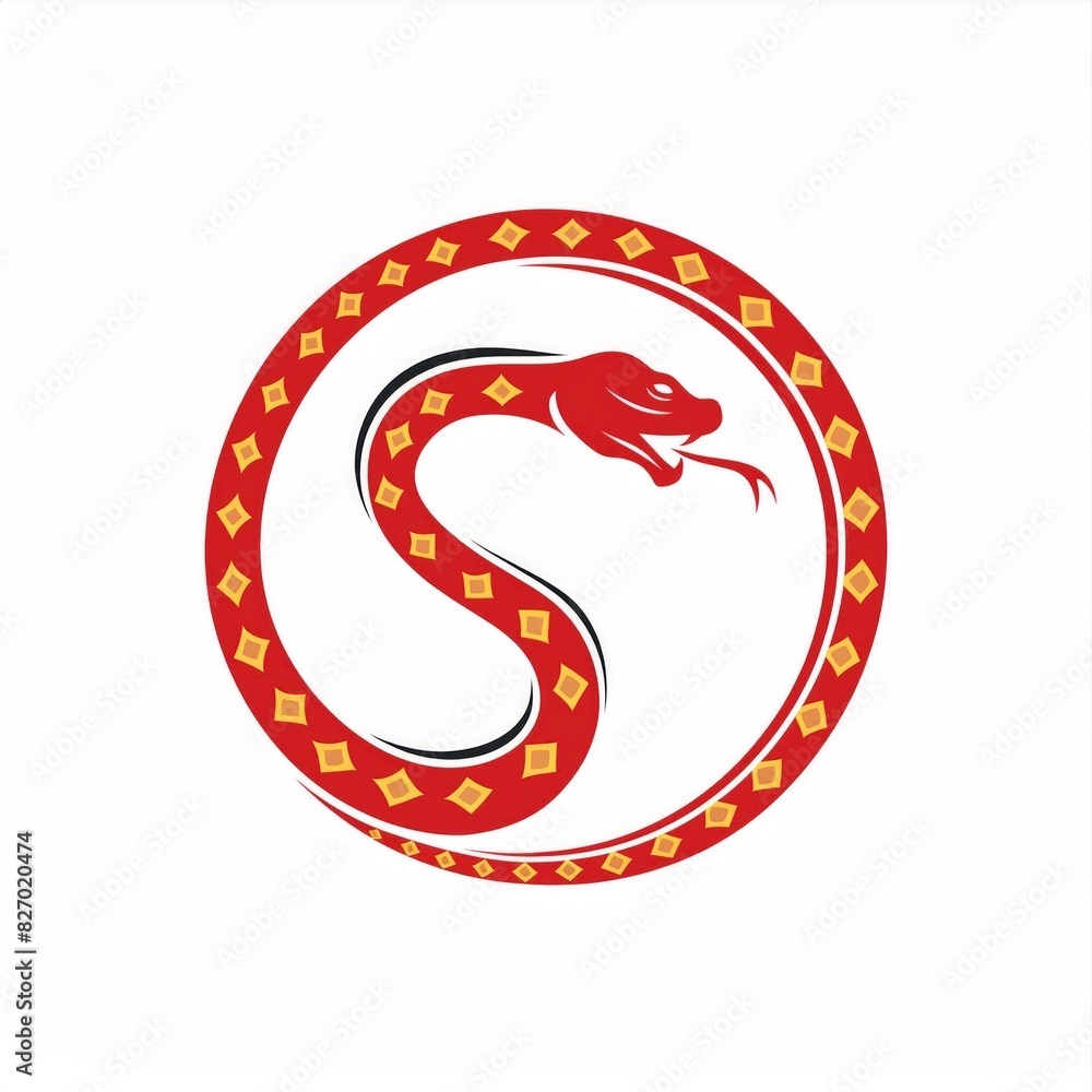 snake icon or snake logo. logo iconic snake chinese, circel logo snake ...