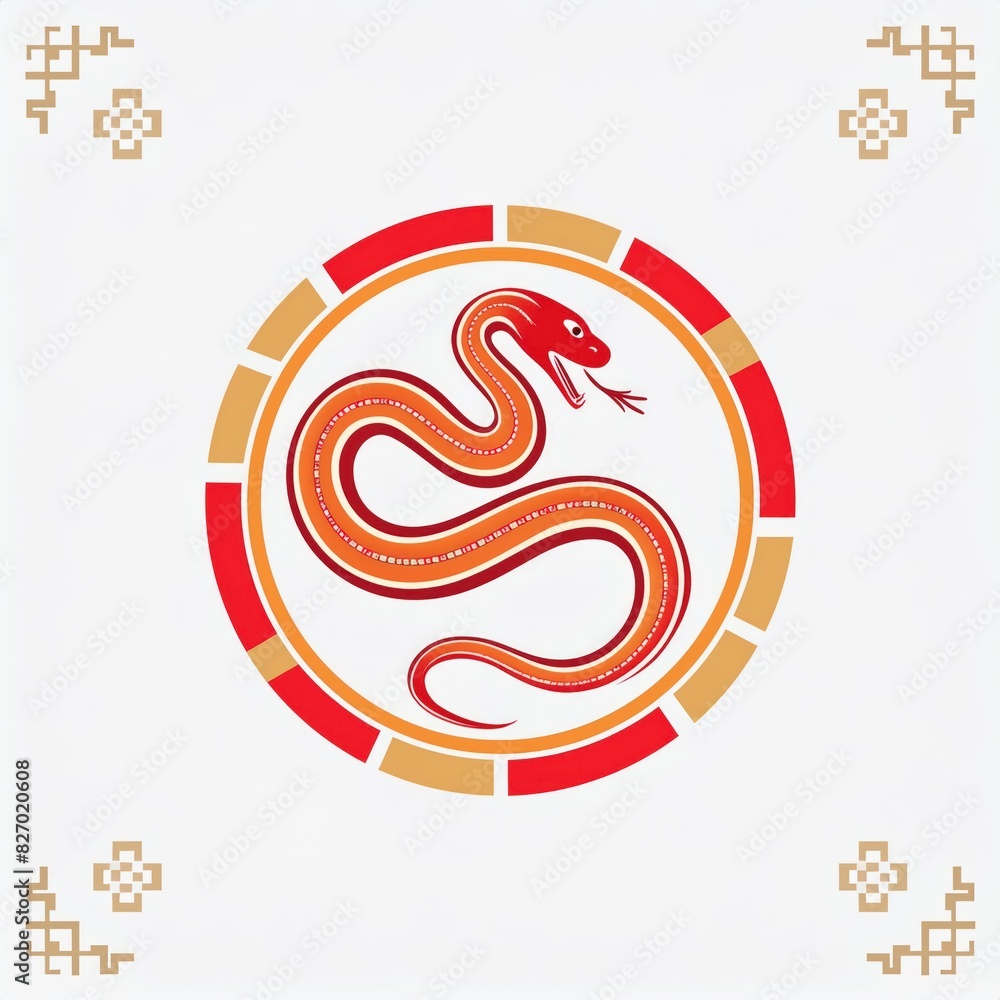 snake icon or snake logo. logo iconic snake chinese, circel logo snake ...