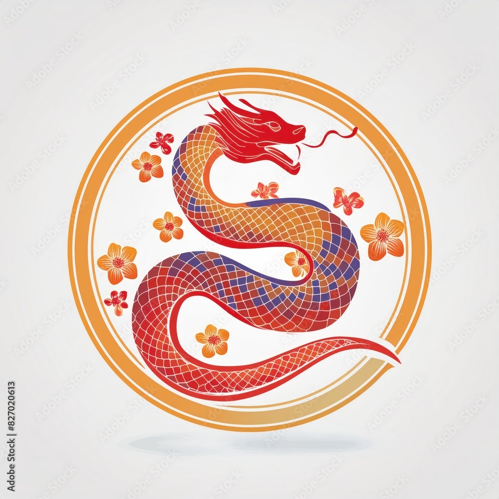 snake icon or snake logo. logo iconic snake chinese, circel logo snake ...
