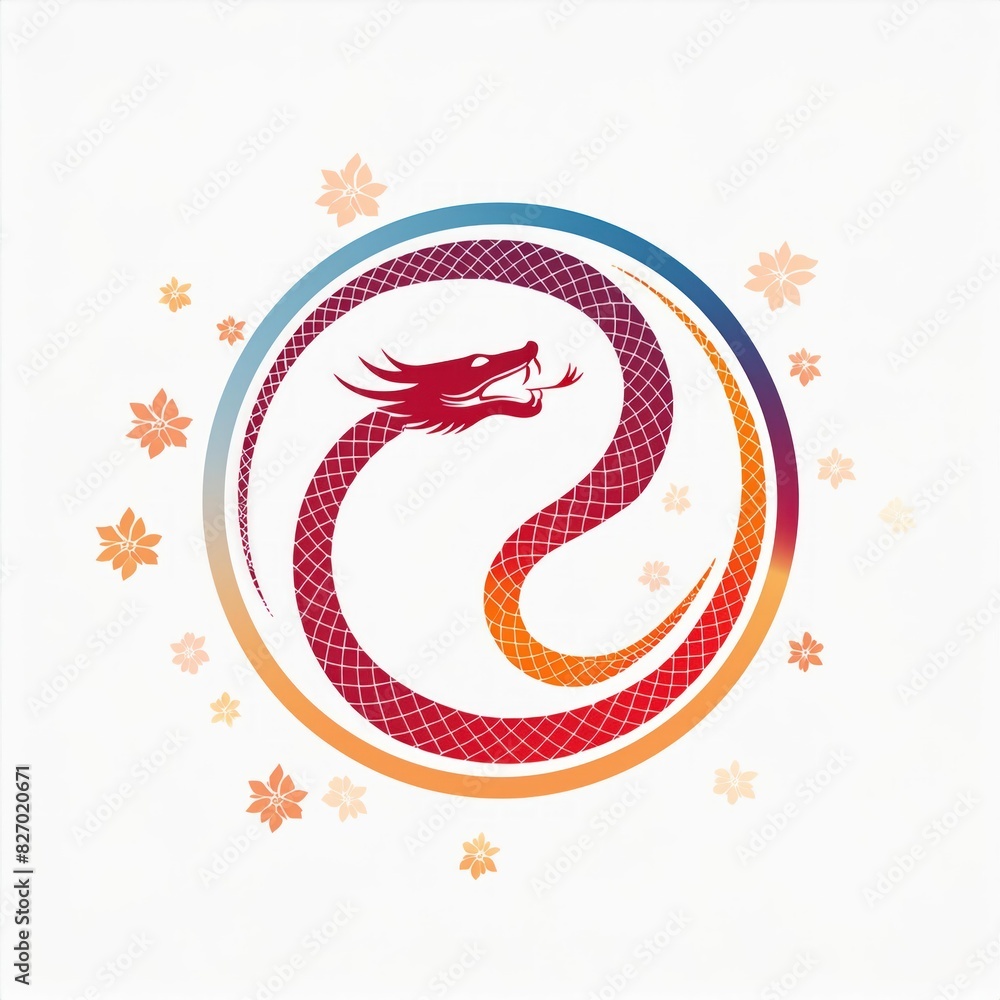 snake icon or snake logo. logo iconic snake chinese, circel logo snake ...