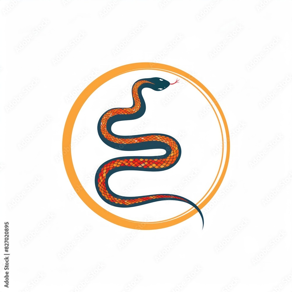 snake icon or snake logo. logo iconic snake chinese, circel logo snake ...