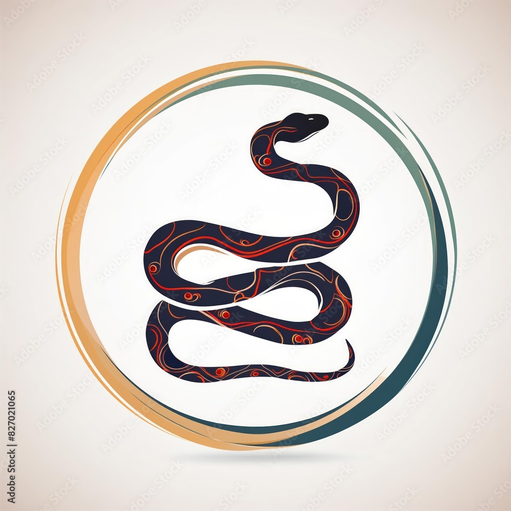 snake icon or snake logo. logo iconic snake chinese, circel logo snake ...