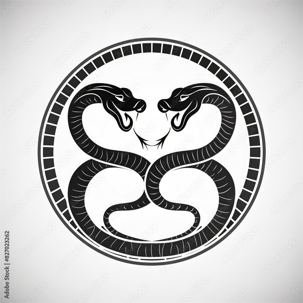 symbol snake. tow snake design. chinese style snake. chinese icon ...