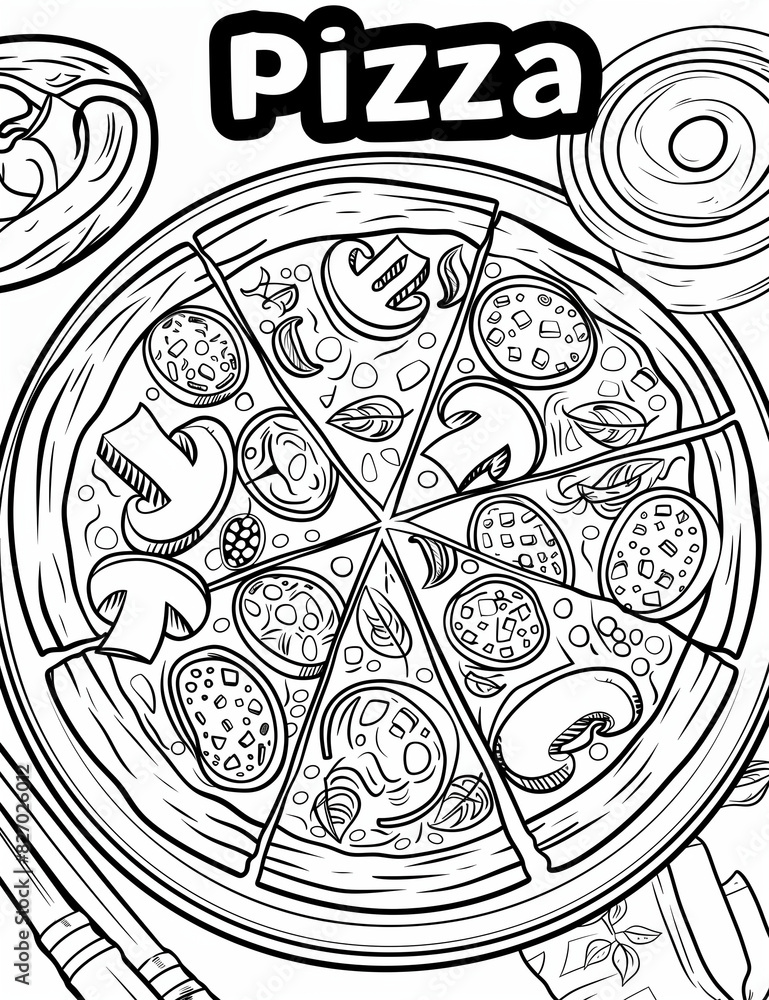 Pizza Wonderland: Enjoyable Coloring Pages for Everyone - Fun and ...
