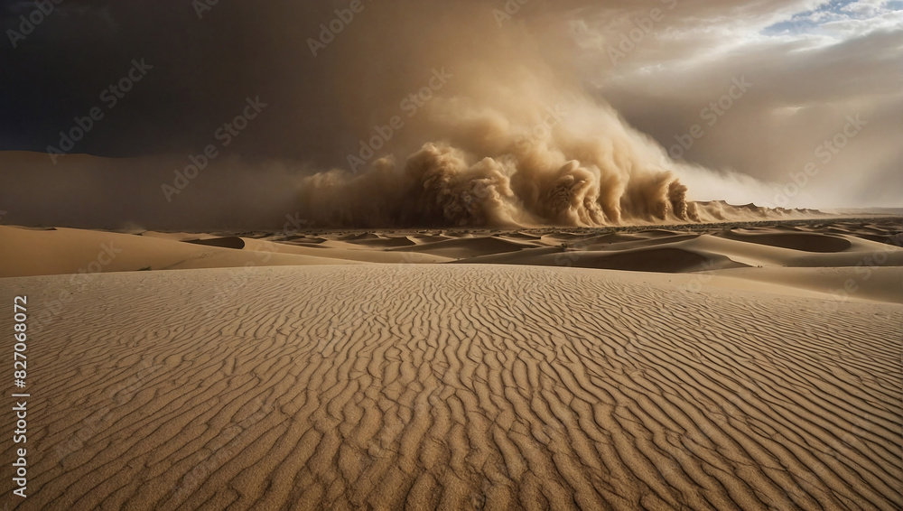 The wind raised a dusty, sandstorm, hurricane in the hot desert. Stock ...