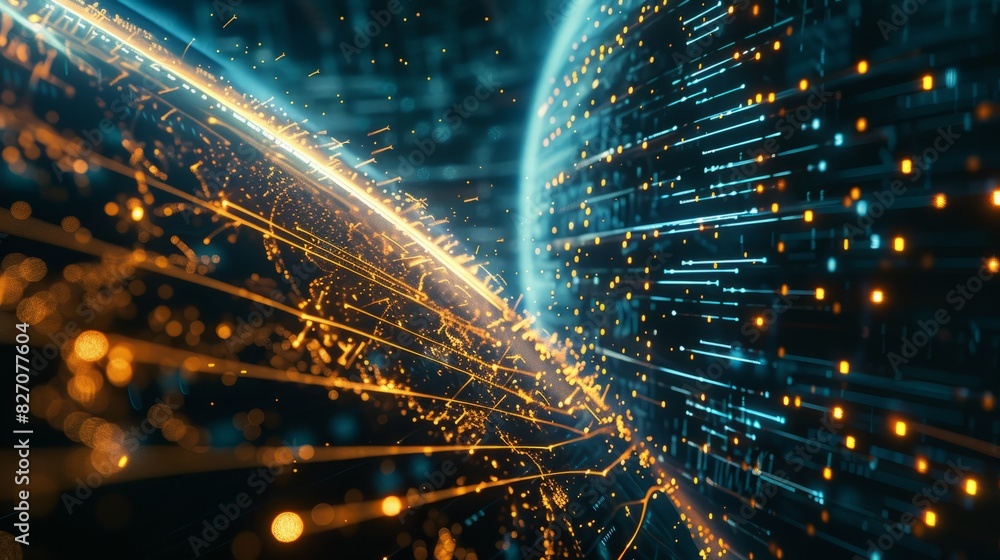 Digital world globe out of control, extreme speed of global network and ...