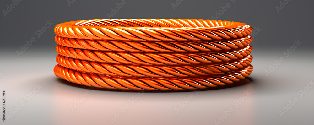 Orange Close Up Very Detailed Pattern Of Ropes Panoramic Banner, Orange ...