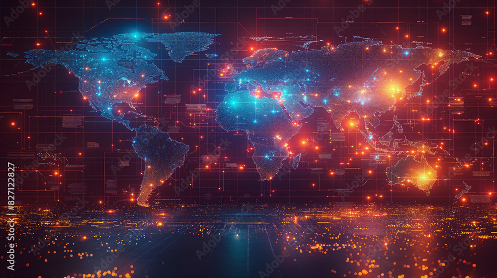A world map with a dynamic heatmap depicting the rise and fall of ...